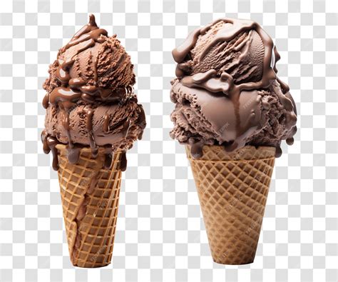 Шоколадное мороженое на прозрачном фоне ПНГ Премиум Psd Файл