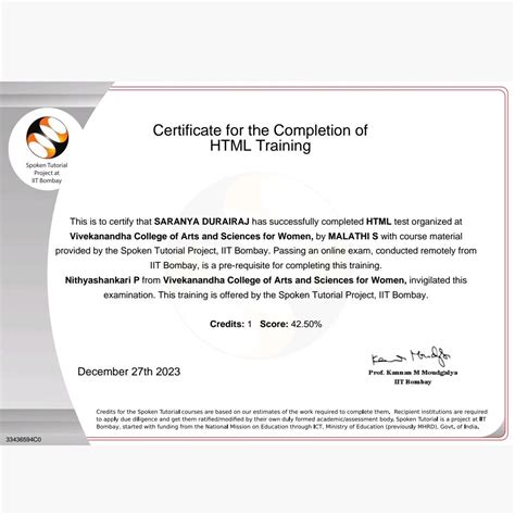 saranya durairaj on linkedin html certification 🥳