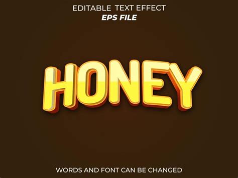 Premium Vector Honey Text Effect Font Editable Typography 3d Text Vector Template