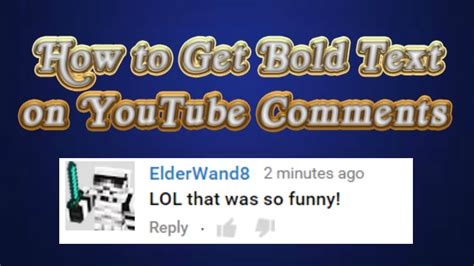 How To Get Bold Text On YouTube Comments FAST And EASY YouTube
