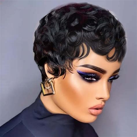 Grey Short Wigs For Black Women Grey Pixie Cut Wigs For