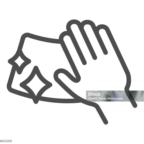 앞 유리 세탁 공정 라인 아이콘 세차 개념 흰색 배경에 손 표지판이있는 깨끗한 자동차 창 모바일 웹을위한 윤곽 선으로 손과 깨끗한 유리 아이콘 벡터 그래픽 가사 집안일에