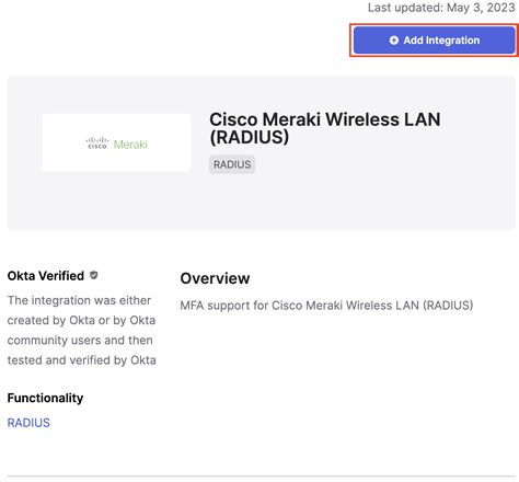 Setting Up The Okta Cisco Meraki Wireless Lan Radius Application