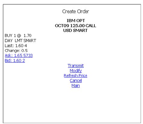 Creating An Options Order