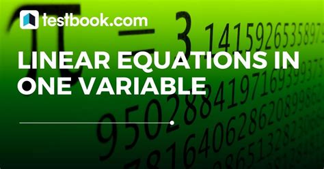 Linear Equations In One Variable Formula Rules And Examples
