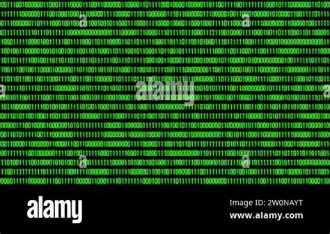Binary Code Background With Digits Moving On Screen Stock Video Footage