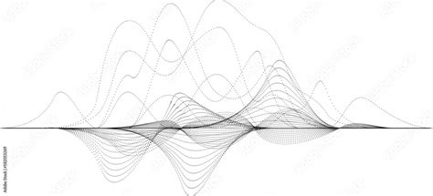 Abstract Flow Linear Halftone Dots Fluid Wavy Shape Striped Linear Pattern Music Sound Wave