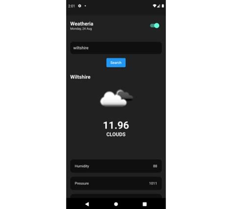The Realtime Weather Information Of Different City Made Using Flutter