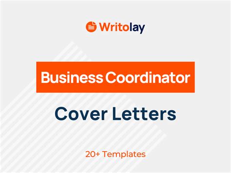 Business Coordinator Cover Letter Example 4 Templates Writolay