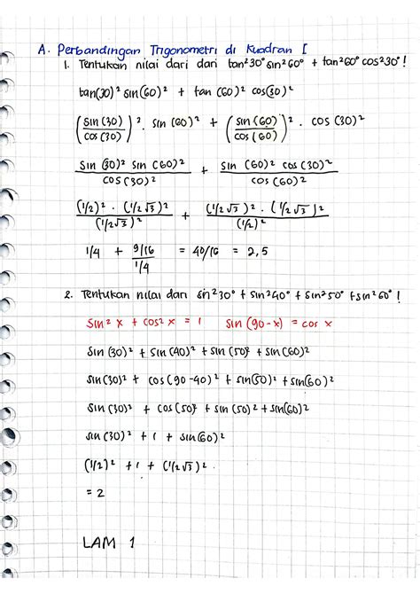Solution Trigonometry Exercises Triangles Special Angles Trigonometri