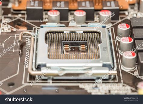 Cpu Socket On Computer Motherboard Stock Photo 253964110 Shutterstock