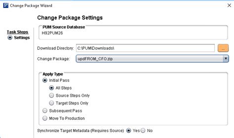 Applying Change Package