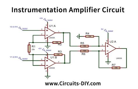 Instrumentation Amplifier Circuit Using Op Amp Amplifier Electronics Circuit Circuit