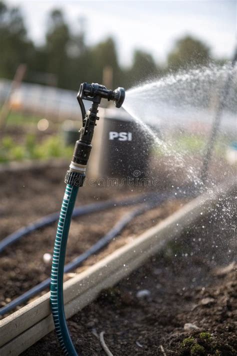 Close Up Of Automated Irrigation System In Operation Stock Illustration