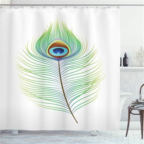 Order Single Retro Plume Peacock Shower Curtain From Brightroomy Now