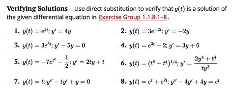 Solved Verifying Solutions Use Direct Substitution To Verify