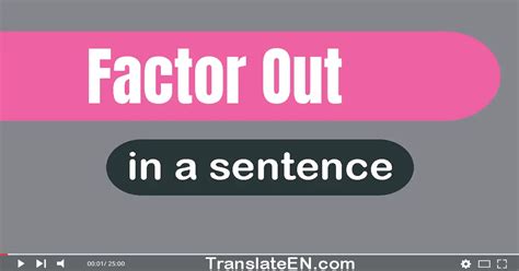 Factor Out In A Sentence
