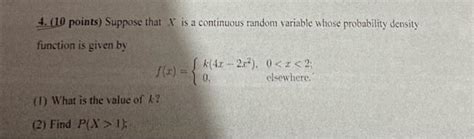 Solved Points Suppose That X Is A Continuous Random Chegg