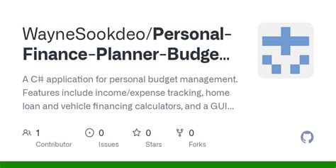 Github Waynesookdeopersonal Finance Planner Budget Management App A