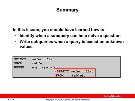 Les06 Using Subqueries To Solve Queries Ppt Databases Computer