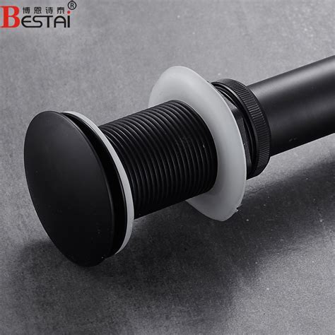 黑色洗脸盆仿古下水器翻板欧式全铜洗手盆面盆下水器弹跳手动安装 虎窝淘