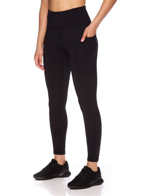 Reebok Womens High Rise 78 Legging With 25 Inseam And Side Pockets