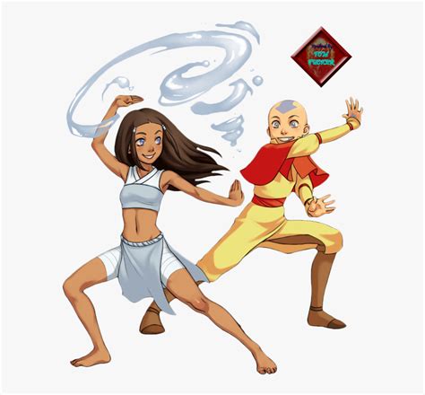 Aang And Katara Avatar Render Photo Commission Katara Avatar X Katara Hd Png Download Kindpng