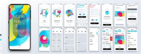 Premium Vector Design Of The Mobile Application Ui Ux Set Of Gui Screens