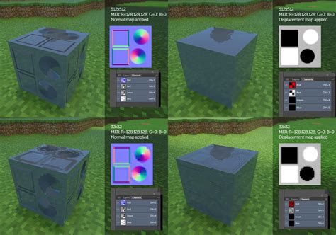 Comparing Normals And Height Maps 4 Different Variations For Comparison R Minecraftrtx