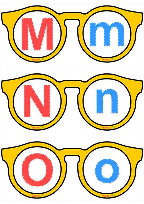 알파벳카드 9장 알파벳 대소문자 안경 플래시카드 Alphabet Letter Flashcards