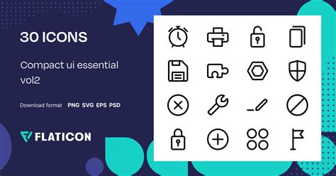 Compact Ui Essential Vol2 Icon Pack Outline 30 SVG Icons