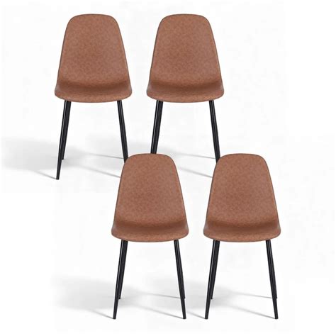 Artiss 4x Dining Chairs Retro Pu Leather Kitchen Lounge Cafe Accent