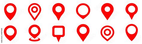 Simple Map Pin Map Marker Pointer Icon Set Modern Map Markers Location Pin Sign Map Pin