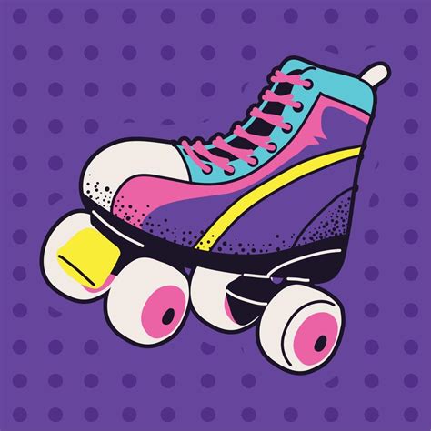 Dibujos Animados De Patines De Ruedas De Los 90 11127242 Vector En Vecteezy