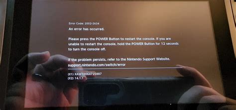 Error 2002 2634 When Inserting Game Nintendo Switch Tronicsfix
