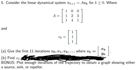 Consider The Linear Dynamical System Ukl Avk For K 0 Where 2 And 8j A