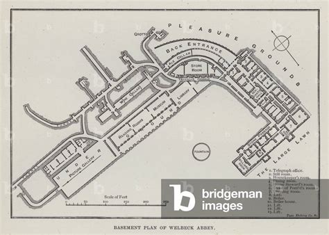 Image Of Basement Plan Of Welbeck Abbey Litho By English School