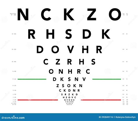 Logmar Chart Eye Test Chart Medical Illustration Line Vector Sketch