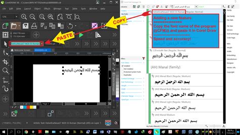 Copy And Paste Corel Font Manager X8 Coreldraw Graphics Suite X8