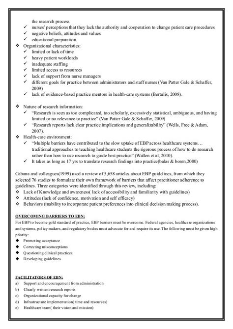 Evidence Based Nursing Paper Examples