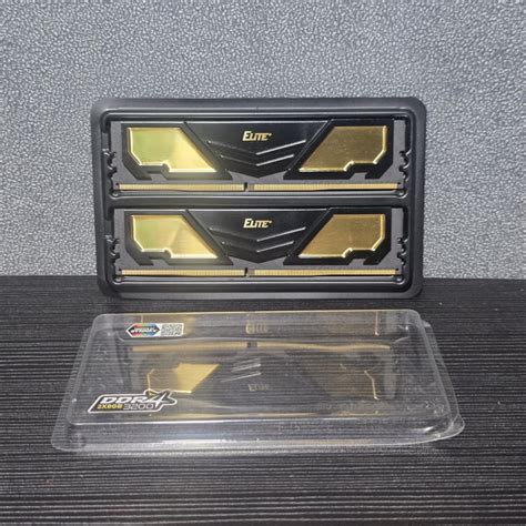 แรมพีซี Ram Ddr4 16gb 8x2 Bus 3200 Team Elite Plus Ddr4 Gold And Black สินค้ามือ2 ประกัน