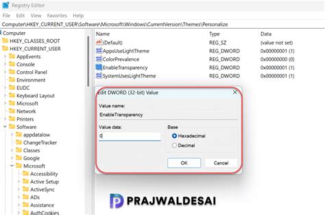 Enabledisable Transparency Effects In Windows 11