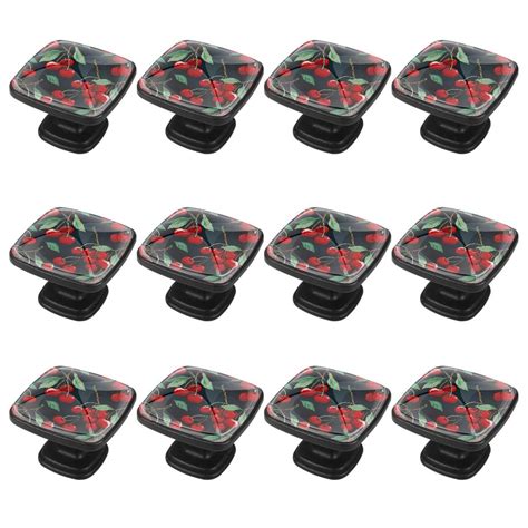 12 Pack Cherry Square Cabinet Knobs Kitchen Cabinet Pulls Cupboard Handles Wardrobe Furniture