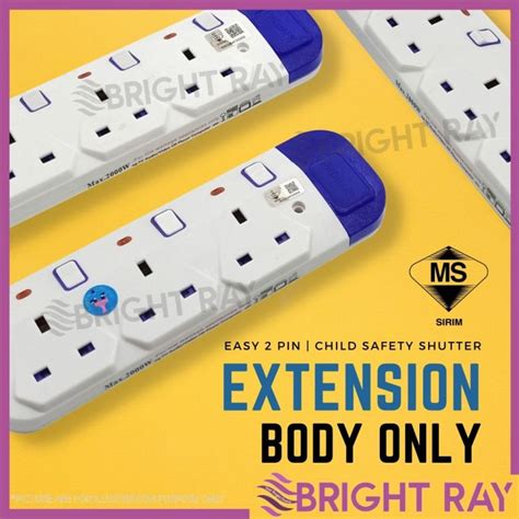 Sirim Socket Body Only 345 Way Trailing Extension Socket Extension