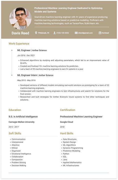 How To Write A Machine Learning Engineer Resume Example Cakeresume