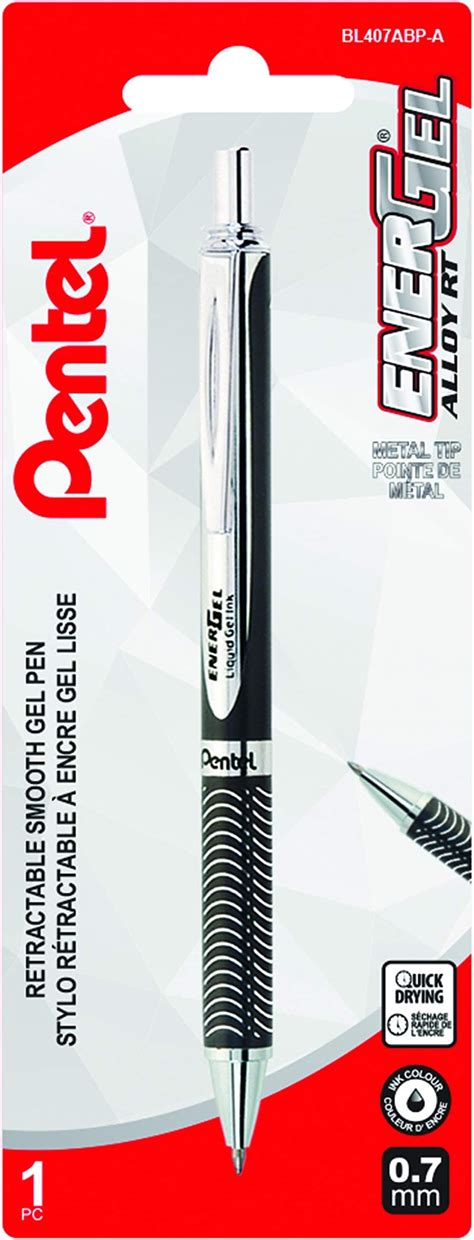 Pentel Energel Alloy Retractable Premium Liquid Gel Pen Metal Body 0