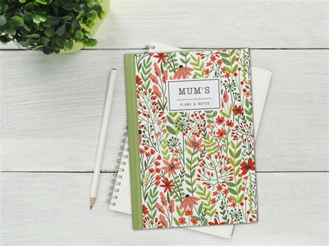 Custom Name Notebook Wildflower Personalized Journal Hardcover Notebook Floral Notebook