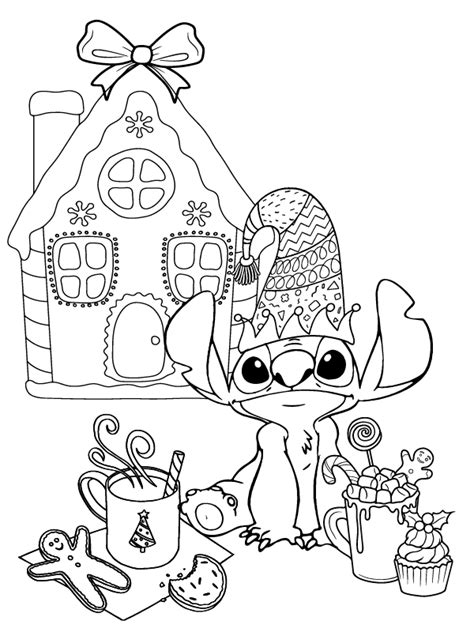 Christmas Stitch And Angel Coloring Pages