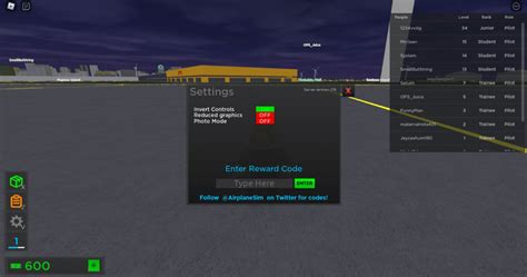 Roblox Airplane Simulator Codes Wiki October