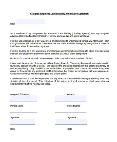 Hipaa Contractor Confidentiality Agreement Template Pdf Template